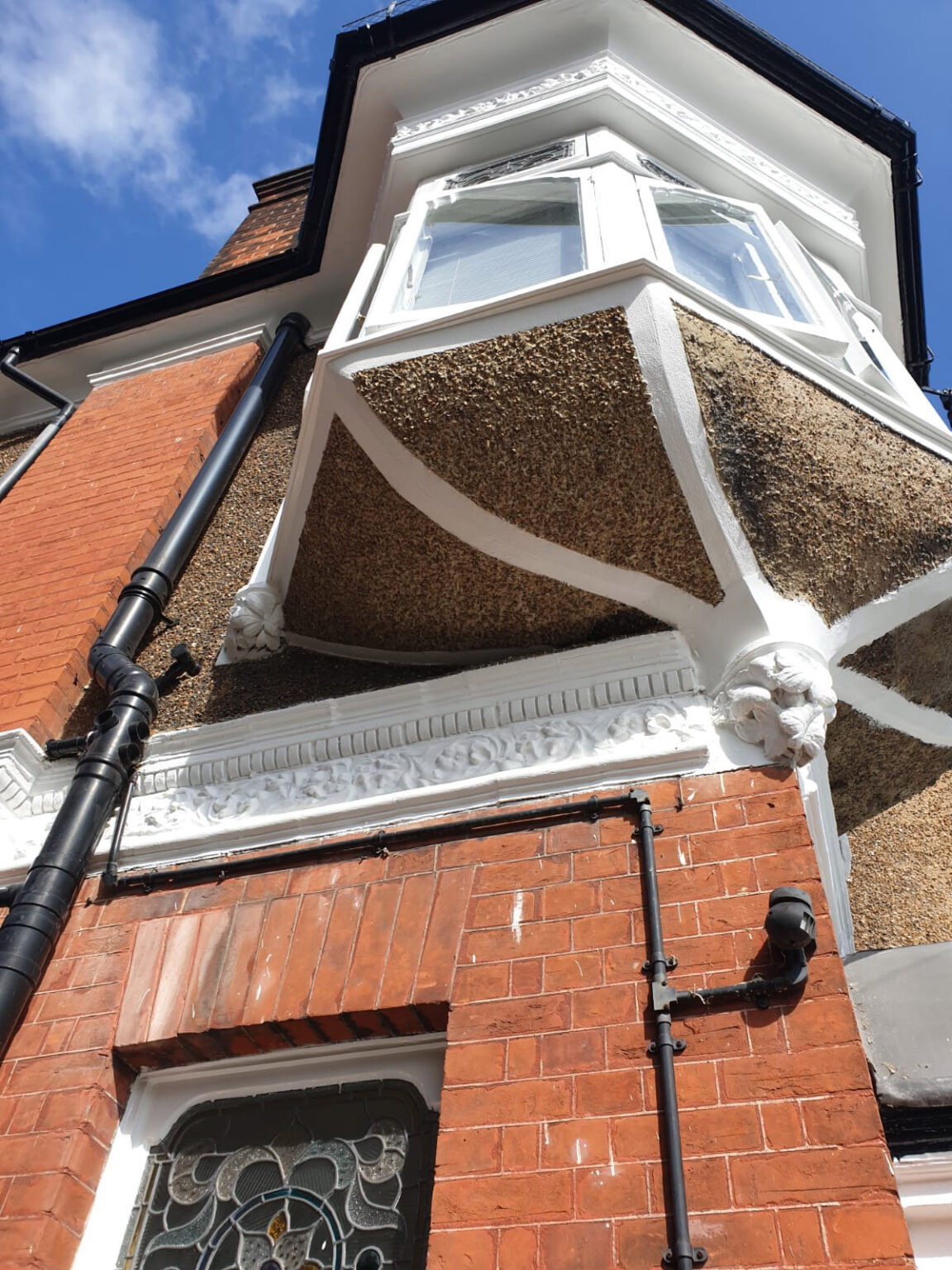 Rendering an Oriel Bay Window - Cheam Plastering